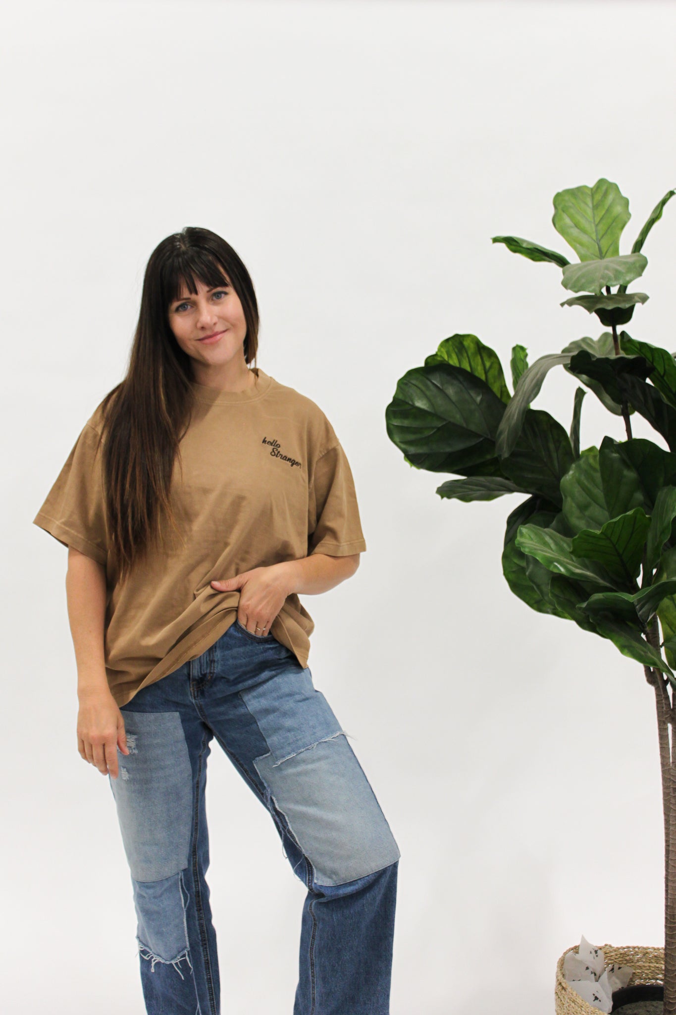 Embroidered "Hello Stranger" t-shirt – Strange Bikinis